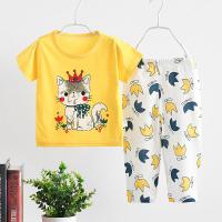China Children'S Outfit Sets Cotton Children Boutique Printing Sets Kids Pure Cotton Suit for sale
