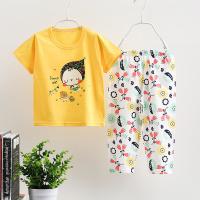 China Children'S Outfit Sets Cotton Children Boutique Printing Sets Kids Pure Cotton Suit for sale
