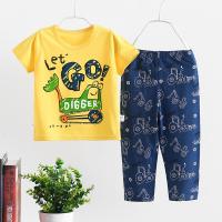 China Children'S Outfit Sets Cotton Children Boutique Printing Sets Kids Pure Cotton Suit for sale