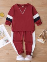 China Children'S Outfit Sets Boy'S Color Block Tracksuits Children'S Cotton Sports Suit for sale