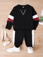 China Children'S Outfit Sets Boy'S Color Block Tracksuits Children'S Cotton Sports Suit for sale