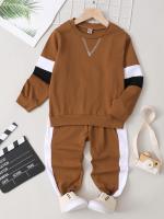 China Children'S Outfit Sets Boy'S Color Block Tracksuits Children'S Cotton Sports Suit for sale