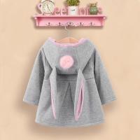 China Winter Children's Clothing Girls Bunny Ears Warm Cotton Coat Baby Girl Hooded Coats for sale