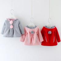 China Winter Children's Clothing Girls Bunny Ears Warm Cotton Coat Baby Girl Hooded Coats for sale