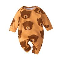 China Children's Outfit Sets Newborn Baby Round Neck Jumpsuit Baby Bear Print Romper for sale