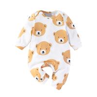 China Children's Outfit Sets Newborn Baby Round Neck Jumpsuit Baby Bear Print Romper for sale