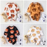 China Children's Outfit Sets Newborn Baby Round Neck Jumpsuit Baby Bear Print Romper for sale