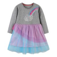 China Girls Lace Embroidered Print Long Sleeve Dress Children'S Dress Clothing for sale