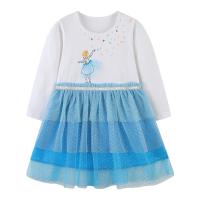 China Girls Lace Embroidered Print Long Sleeve Dress Children'S Dress Clothing for sale