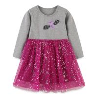 China Girls Lace Embroidered Print Long Sleeve Dress Children'S Dress Clothing for sale