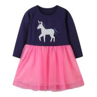 China Girls Lace Embroidered Print Long Sleeve Dress Children'S Dress Clothing for sale