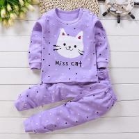 China Children's Pajama Set Children's Cotton Baby Long Sleeved Trousers Baby Pajamas for sale