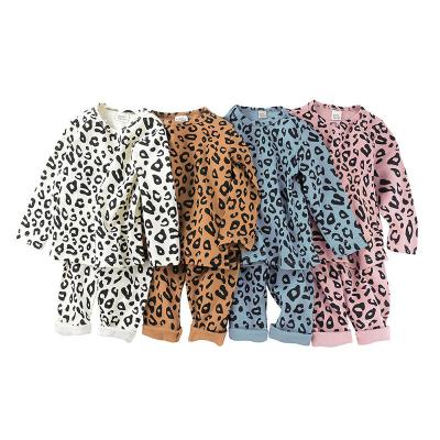 China Children'S Outfit Sets Children'S Leopard Print Casual Cotton Suits for sale