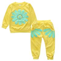 China Children'S Outfit Sets Girls Sunflower 2 Piece Sets Kids Casual Sets for sale