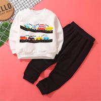 China Children'S Outfit Sets Cartoon Print Long Sleeve Trousers Suit for sale