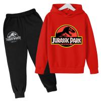 China Children'S Outfit Sets Movie Anime Hoodie Boys And Girls Dinosaur Print Hoodie Set for sale