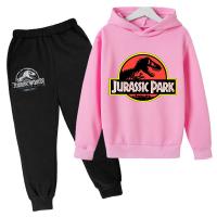 China Children'S Outfit Sets Movie Anime Hoodie Boys And Girls Dinosaur Print Hoodie Set for sale