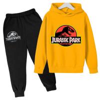 China Children'S Outfit Sets Movie Anime Hoodie Boys And Girls Dinosaur Print Hoodie Set for sale