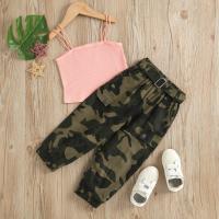 China Children'S Outfit Sets Girls Suspenders Camouflage Trousers Two Piece Set for sale