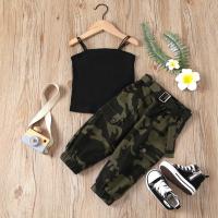 China Children'S Outfit Sets Girls Suspenders Camouflage Trousers Two Piece Set for sale