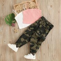 China Children'S Outfit Sets Girls Suspenders Camouflage Trousers Two Piece Set for sale