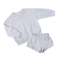 China Children'S Outfit Sets Kids Round Neck Tops Shorts Casual Tracksuit Sets for sale