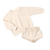 China Children'S Outfit Sets Kids Round Neck Tops Shorts Casual Tracksuit Sets for sale