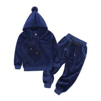 China Sports Children'S Outfit Sets Leisure Gold Velvet Two Piece for sale