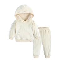 China Sports Children'S Outfit Sets Leisure Gold Velvet Two Piece for sale