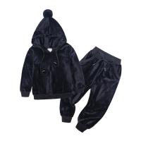 China Sports Children'S Outfit Sets Leisure Gold Velvet Two Piece for sale