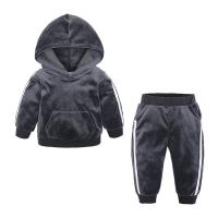 China Sports Children'S Outfit Sets Leisure Gold Velvet Two Piece for sale