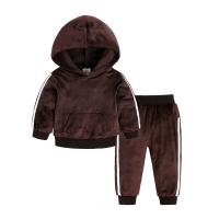 China Sports Children'S Outfit Sets Leisure Gold Velvet Two Piece for sale