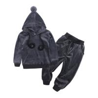 China Sports Children'S Outfit Sets Leisure Gold Velvet Two Piece for sale