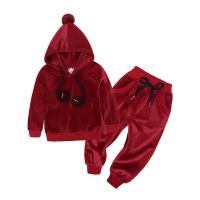 China Sports Children'S Outfit Sets Leisure Gold Velvet Two Piece for sale