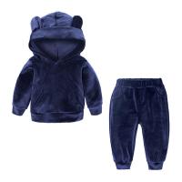 China Sports Children'S Outfit Sets Leisure Gold Velvet Two Piece for sale