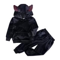 China Sports Children'S Outfit Sets Leisure Gold Velvet Two Piece for sale