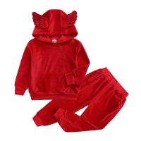 China Sports Children'S Outfit Sets Leisure Gold Velvet Two Piece for sale