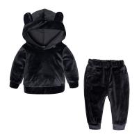 China Sports Children'S Outfit Sets Leisure Gold Velvet Two Piece for sale