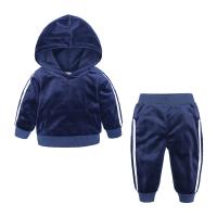 China Sports Children'S Outfit Sets Leisure Gold Velvet Two Piece for sale