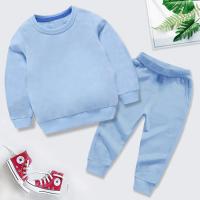 China Children'S Outfit Sets Solid Color Sweater Sets Children'S Cotton Two Piece for sale