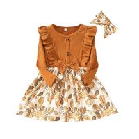 China Spring Children's Clothing Girls Long Sleeve Dress Children's Bow A-line Dress for sale