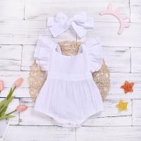 China Children'S Outfit Sets Infant Cotton Solid Color Romper Baby Jumpsuit for sale