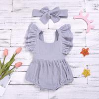 China Children'S Outfit Sets Infant Cotton Solid Color Romper Baby Jumpsuit for sale