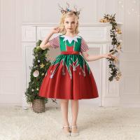 China Children'S Dress Clothing Girls Fancy Christmas Dress Snowflake Printed Dresses for sale