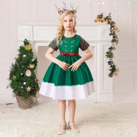 China Children'S Dress Clothing Girls Fancy Christmas Dress Snowflake Printed Dresses for sale