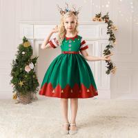 China Children'S Dress Clothing Girls Fancy Christmas Dress Snowflake Printed Dresses for sale