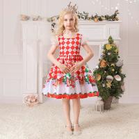 China Children'S Dress Clothing Girls Fancy Christmas Dress Snowflake Printed Dresses for sale