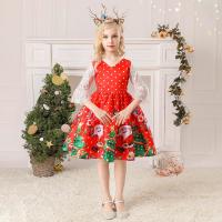 China Children'S Dress Clothing Girls Fancy Christmas Dress Snowflake Printed Dresses for sale