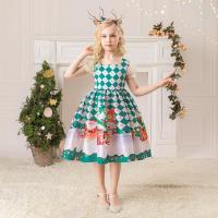 China Children'S Dress Clothing Girls Fancy Christmas Dress Snowflake Printed Dresses for sale