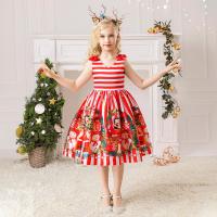China Children'S Dress Clothing Girls Fancy Christmas Dress Snowflake Printed Dresses for sale
